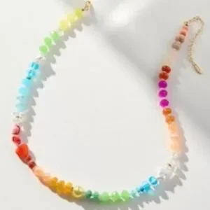 Anthropologie | Jewelry | Anthropologie Rainbow Stone Necklace | Poshmark
